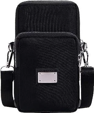 Generic Sac &agrave; bandouli&egrave;re polyvalent de couleur unie pour t&eacute;l&eacute;phone portable, petit sac &agrave; bandouli&egrave;re, sac &agrave; langer vertical, cartable lat&eacute;rale, Noir, taille 