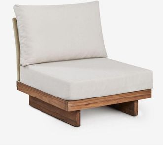 Sklum Sklum - Zentrales Modul für Gartenmodulsofa aus Akazienholz und geflochtener Kordel Dailin Akazie Braun