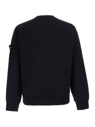 Stone Island Mens Crewneck Sweatshirt Black Cotton Sweatshirts Sweater