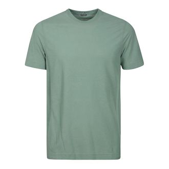 Zanone Homme, Tops, Vert, Taille: 3XL T-shirt en Coton à Manches Courtes