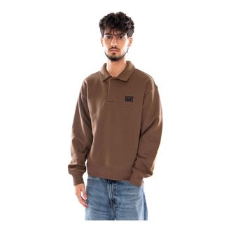 Vans Pull Col Polo en Polaire - Homme - Sweatshirts et sweats &agrave; capuche - Brun - Taille: XL