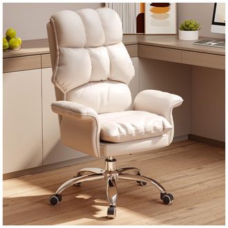 Generic Moderner, Um 360&deg; Drehbarer Home-Office-Stuhl Mit Verstellbarer H&ouml;he Und Neigbarer R&uuml;ckenlehne(White)