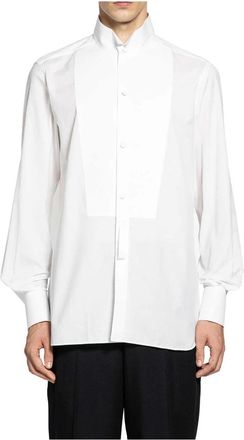 Tom Ford Homme, Chemises, Blanc, Taille: XL Cocktail Voile Slim Fit Evening Shirt