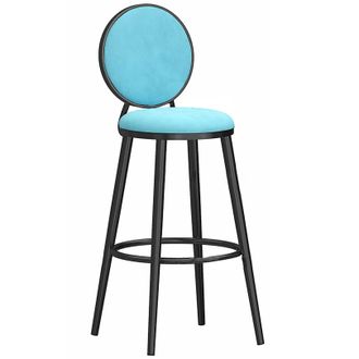 Generic Barhocker, Samt-Tresenhocker, Esszimmerst&uuml;hle mit weicher R&uuml;ckenlehne und Metallbeinen, einfach zu montieren, St&uuml;hle f&uuml;r K&uuml;chentheke/Esszimmer/Hausbar