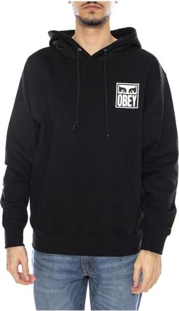 Obey Homme, Sweatshirts et sweats &agrave; capuche, Noir, Taille: L Eyes Icon 2 Fleece