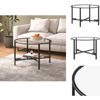 vidaXL Beistelltisch Schwarz und Transparent 70 cm Hartglas - Couchtisch - Beistelltisch - Wohnzimmerm&ouml;bel - Moderner Tisch - Glastisch