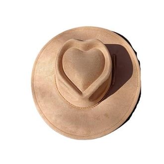 Generic Chapeau Fedora en daim rouge &agrave; large bord pour homme et femme, chapeau de jazz &agrave; bord de 9,5 cm en feutre de coton pour f&ecirc;te et usage quotidien, Coule