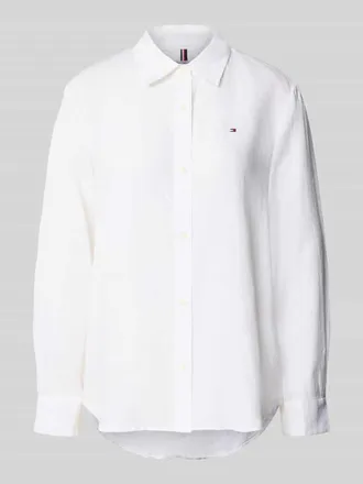 Tommy Hilfiger Regular Fit Hemdbluse aus reinem Leinen