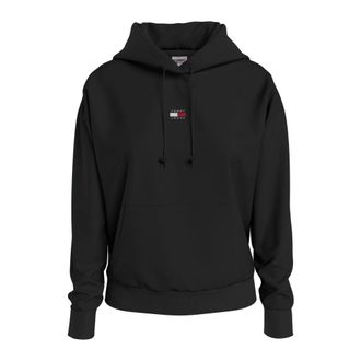 Tommy Hilfiger Logo Schwarzes Baumwoll-T-Shirt - - Sweatshirts & Hoodies - Damen - Schwarzk - M