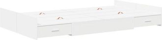 vidaXL Bett mit Stauraum mit Kopfteil Wei&szlig; 120 x 190 cm Holzwerkstoff Vidaxl