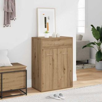 vidaXL Vidaxl - Armoire &agrave; chaussures ch&ecirc;ne artisanal bois ding&eacute;nierie