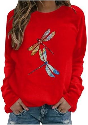 Generic Sweatshirts pour femmes UK sweatshirts pour femme imprim&eacute; graphique haut surdimensionn&eacute; col rond manches longues automne hiver d&eacute;contract&eacute; confortable