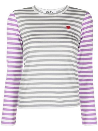 Comme Des Garçons t-shirt en coton à patch coeur - Gris