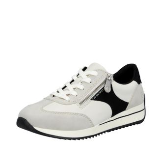 Rieker Sneaker RIEKER, Damen, Gr. 36, wei&szlig; kombiniert, Lederimitat, kontrastfarbene Details, Basic, Schuhe Sneaker, Schn&uuml;rschuh, Halbschuh, Freizeitsneaker m