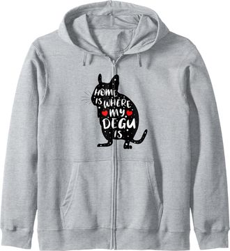 Jimbeels Home is Where My Degu is - Niedliche Degus-Illustration Kapuzenjacke