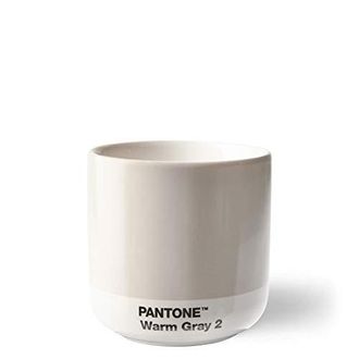 Pantone Pantone doppelwandiger Porzellan-Thermobecher Cortado, ohne Henkel, 190ml, Warm Gray 2