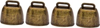 Amosfun 4st&uuml;cke Diebstahlsichere Laute Kuhglocken Weideglocken DIY-anh&auml;nger F&uuml;r Landwirtschaft Bronze