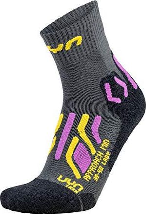UYN Femme Trekking Approach Mid Socks, Gris/Jaune, 38 EU