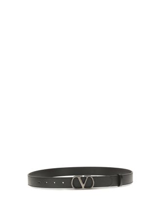 Valentino Garavani Mens Vlogo Signature Leather Belt Nero Calf Bos Taurus E Braces