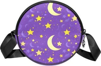 Generic Petit sac &agrave; bandouli&egrave;re rond pour femme, sac &agrave; bandouli&egrave;re esth&eacute;tique avec fermeture &eacute;clair, bretelles r&eacute;glables, sac &agrave; main rond d&eacute;contract&eacute; pour fem