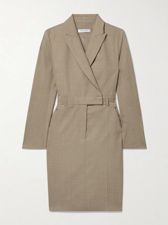 Max Mara Odessa Kleid Aus Wolle Mit Wickeleffekt - Neutral