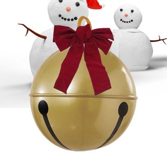 Generico Gro&szlig;e aufblasbare Weihnachtsglocke | gro&szlig;e aufblasbare Weihnachtsglocke aus PVC mit Schleife, Weihnachten f&uuml;r den Au&szlig;en, Innenbereich, Heimdekoration,