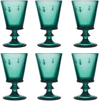 La Roch&egrave;re Weinglas Abeille Smaragdgr&uuml;n 6-er Set