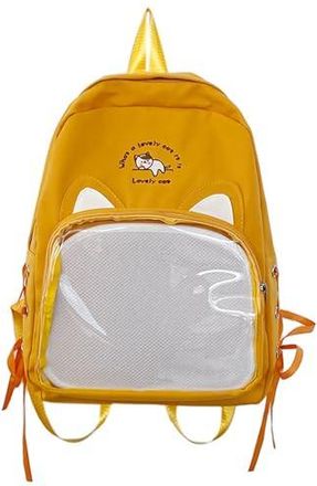 Generic Mignon oreilles de chat Kawaii Pins Fen&ecirc;tre transparente Anime Pin Display Sac &agrave; dos Sac &agrave; dos Japonais Sac &agrave; dos et, Orange, taille unique