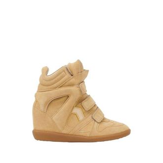 Isabel Marant Baskets compens&eacute;es Bekett en cuir de veau velours