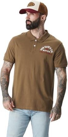 Von Dutch Polo Homme 100% Coton, Haut Homme California Regular fit, Marron Taille S