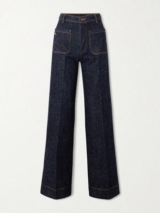 Victoria Beckham Alina Hoch Sitzende Jeans Mit Weitem Bein - Blau
