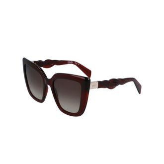 Liu Jo Lunettes de soleil oeil de chat &agrave; branches torsad&eacute;es - unisex - Accessoires - Brun - Taille: 52 MM