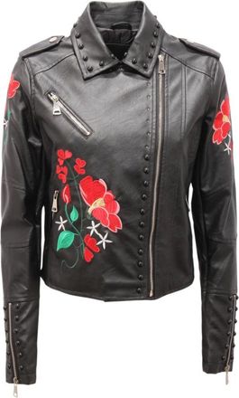 Mangano Femme, Vestes, Noir, Taille: 40 FR Giubbino Eco Pelle Wo Jacket