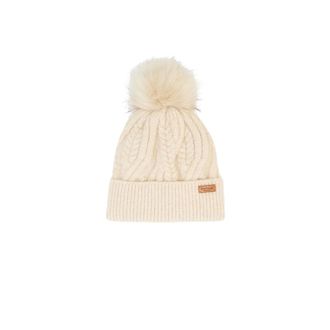 Barbour Bonnet Elsdon en maille torsad&eacute;e - Femme - Accessoires - Beige - Taille: ONE Size