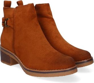 Shoes & Blues Bottines &agrave; talons pour femme, confortables et &eacute;l&eacute;gantes, ornement m&eacute;tallique, bout rond et fermeture &eacute;clair., Cuir, 39 EU