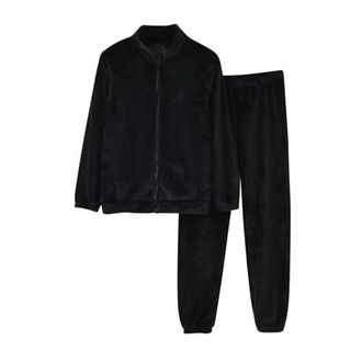 Generic V&ecirc;tements de sport pour femme - Ensemble mignon en velours - 2 costumes &agrave; capuche - Sweatshirt et pantalon de surv&ecirc;tement - V&ecirc;tements de nuit solides 