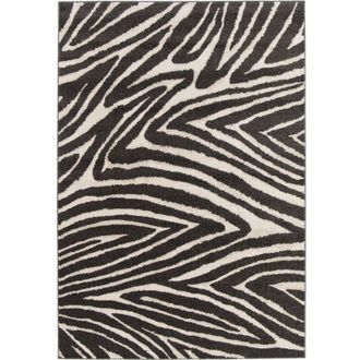 BOBOCHIC Bobochic - Tapis poils ras zayn motif abstrait 120x170 Gris