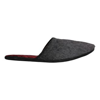 Dolce & Gabbana Homme, Chaussures, Noir, Taille: 43 EU Chaussures slip on en fausse fourrure noire