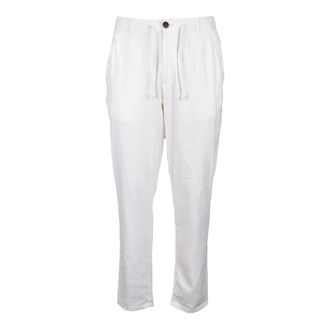 Selected Homme, Pantalons, Blanc, Taille: S Pantalon en m&eacute;lange coton lin &eacute;lastique