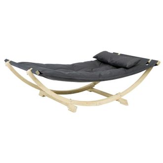 Amazonas Sandals Xxl Schwebebett Lounge Bed Schwebeliege Anthracite inkl. Holzgestell - Amazonas