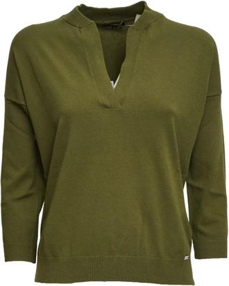 Fay Femme, Pulls, Vert, Taille: 38 FR V-neck Tricots
