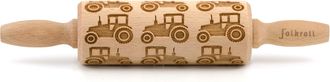 Folkroll Teigrolle Traktor, junior, 23 cm, Nudelholz, Pr&auml;gerolle, Muster, Motiv, Rolle, Buchenholz, 332832