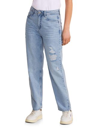 Street One Damen Jeans Straight Leg light blue destroyed 30W / 28L
