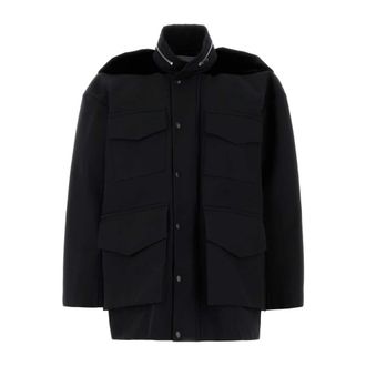 sacai Grosgrain Bonding x Velvet Blouson - - Jackets - Damen - Schwarzk - S
