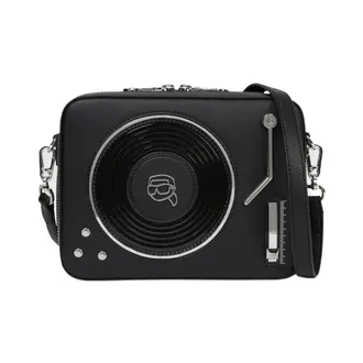 Karl Lagerfeld Femme, Sacs, Noir, Taille: ONE Size Sac Bandouli&egrave;re Ikon Turntable