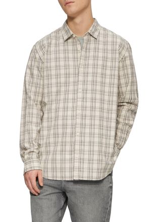 QS by s.Oliver Regular Fit: Kariertes Struktur-Hemd aus Baumwolle