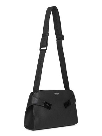 Ferragamo Mens Messenger Bag Hug Black Calf Leather Handbags Hand