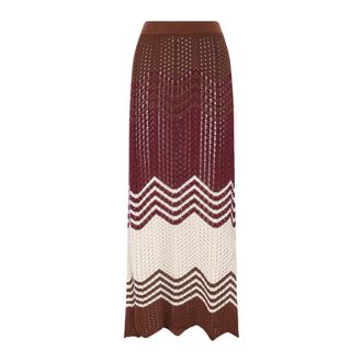 Akep Gonna Lunga Chevron - - Skirts - Damen - Rot - S