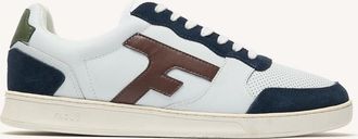 Faguo Baskets blanc et bleu marine cuir - HAZEL