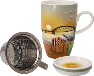 GOEBEL Teetasse mit Deckel und Sieb Seaview - Scandic Home